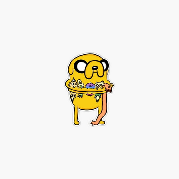 DOPASTICKER Jake With His Kids - Adventure Time Sticker, Phone Sticker ...