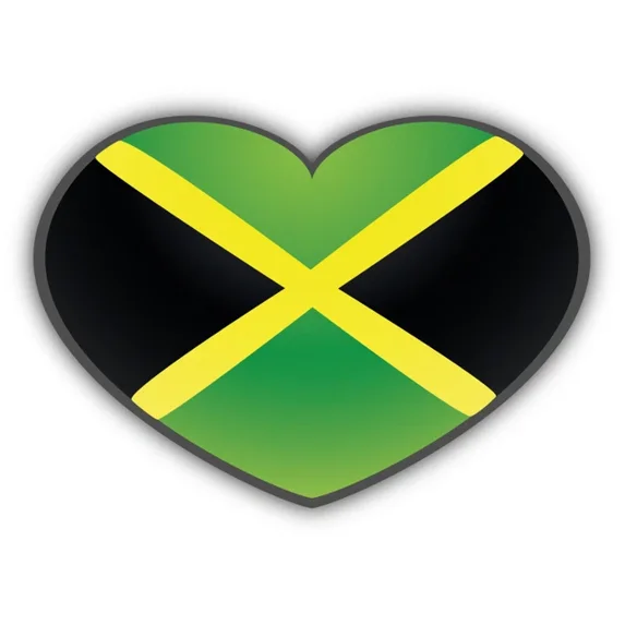 DOPASTICKER Jamaica Heart Flag Car Sticker Phone Decal Water Bottle ...