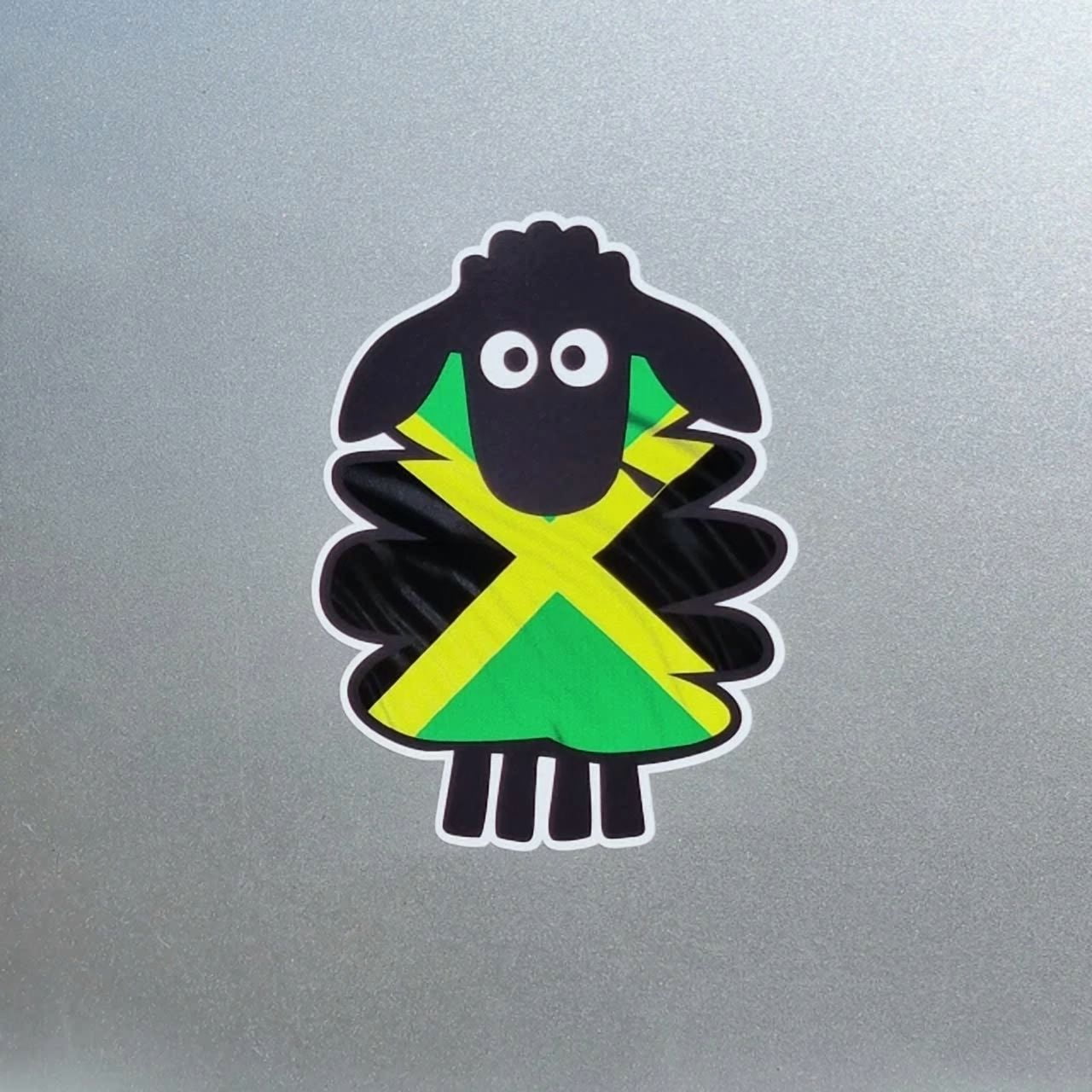 DOPASTICKER Jamaica Jamaican Country Flag Sheep Lamb Sticker For Car ...