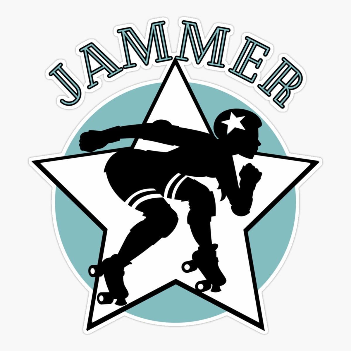 DOPASTICKER Jammer Power - Roller Derby Sticker, Phone Sticker Car ...