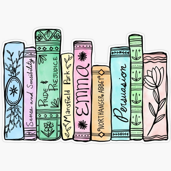 DOPASTICKER Jane Austen Books No.5 Sticker Decorative Laptop, Phone ...