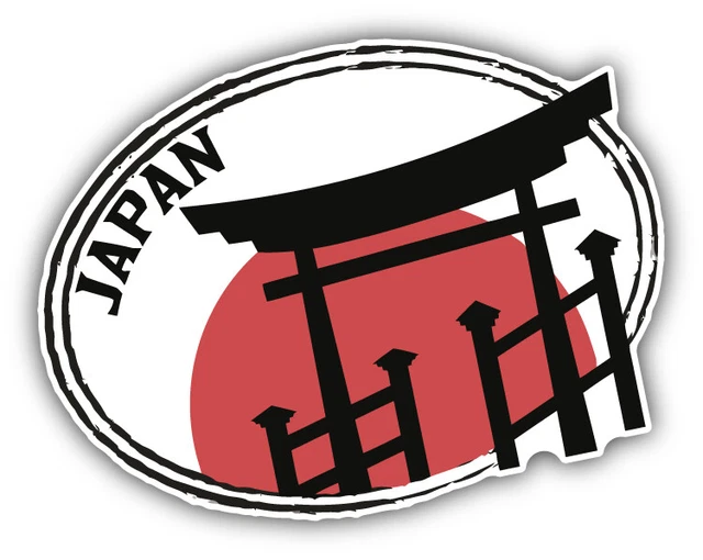 DOPASTICKER Japan East Asia Sun Travel Rubber Car Sticker Phone Decal ...