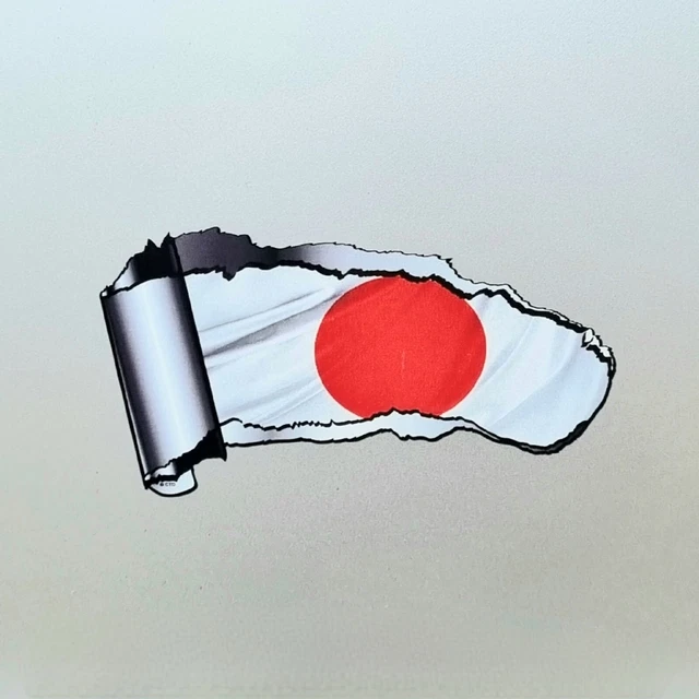DOPASTICKER Japan Japanese Flag Ripped Metal Slash Sticker Decal For ...