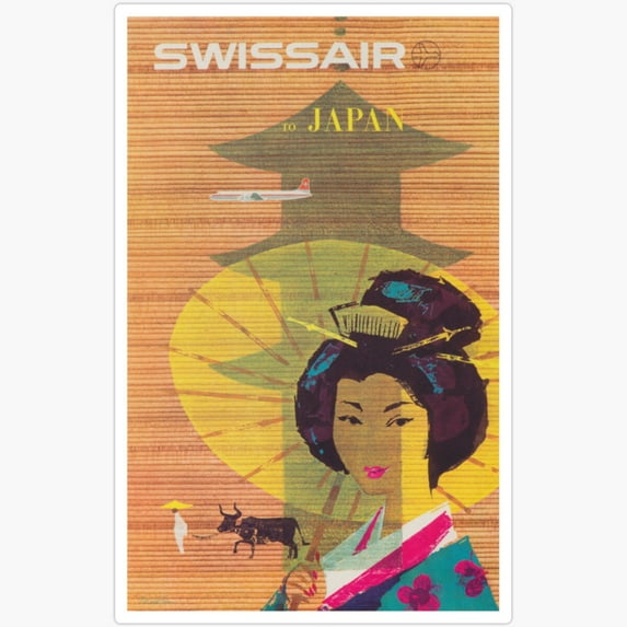 DOPASTICKER Japan Retro Vintage Travel Poster Sticker Decorative Laptop ...