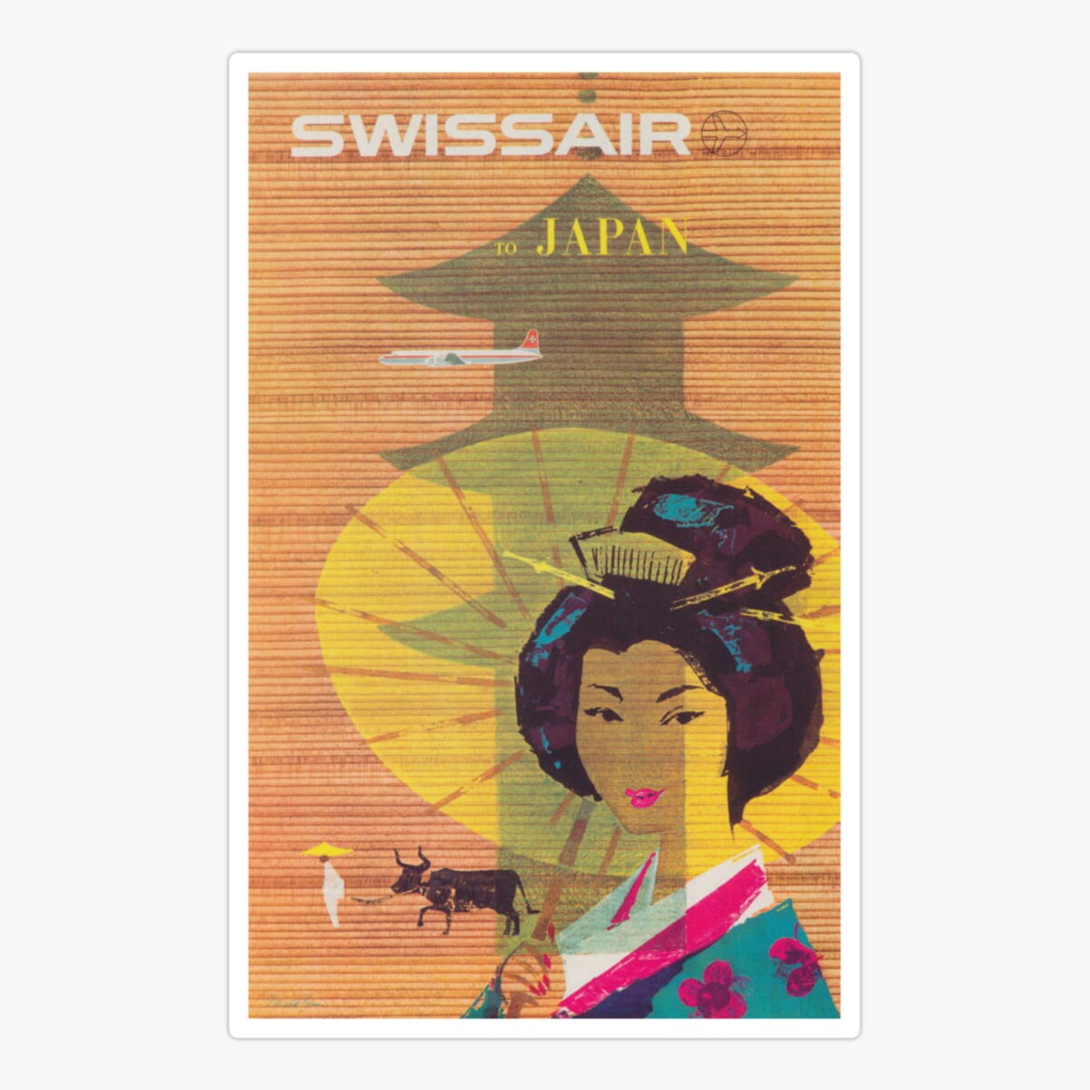 DOPASTICKER Japan Retro Vintage Travel Poster Sticker, Phone Sticker ...
