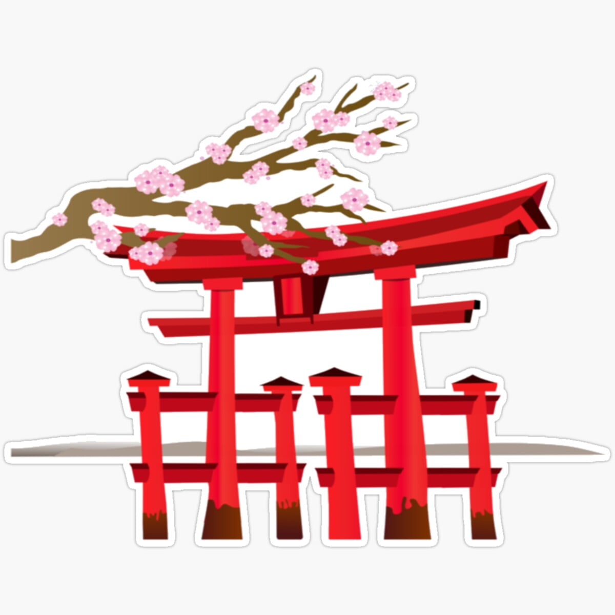 DOPASTICKER Japan Shrine Japanese Art Style Sticker Decorative Laptop ...