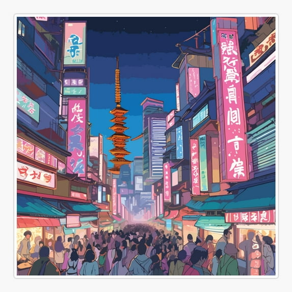 DOPASTICKER Japan Tokyo City Sticker, Phone Sticker Water Bottle ...