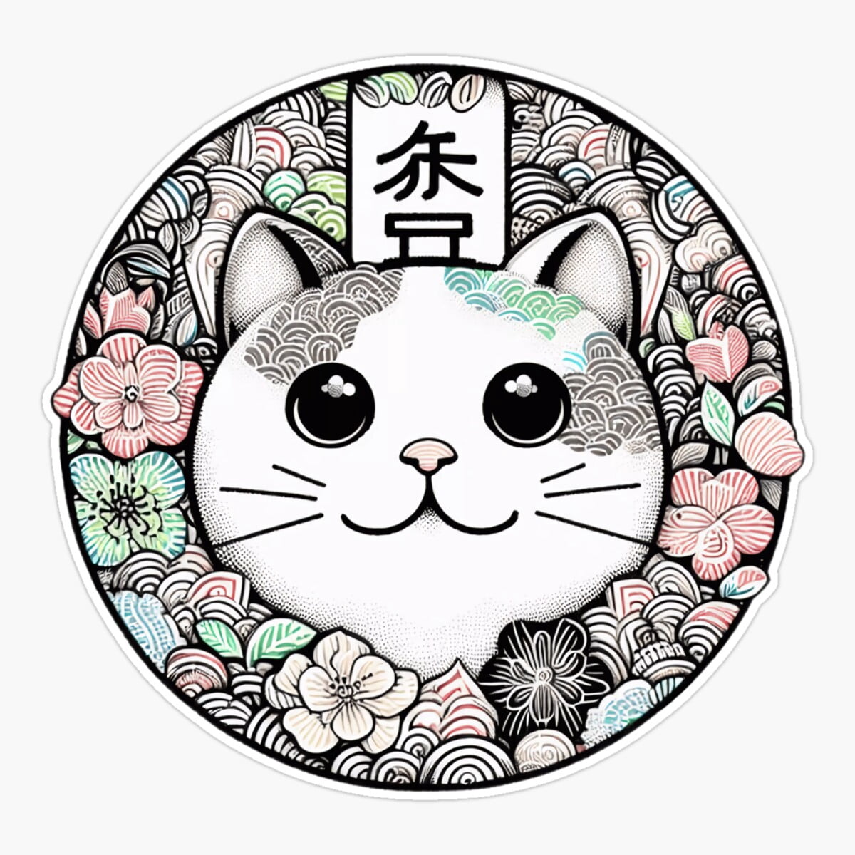 DOPASTICKER Japanese Art In Bloom Sticker, Phone Sticker Car Sticker ...