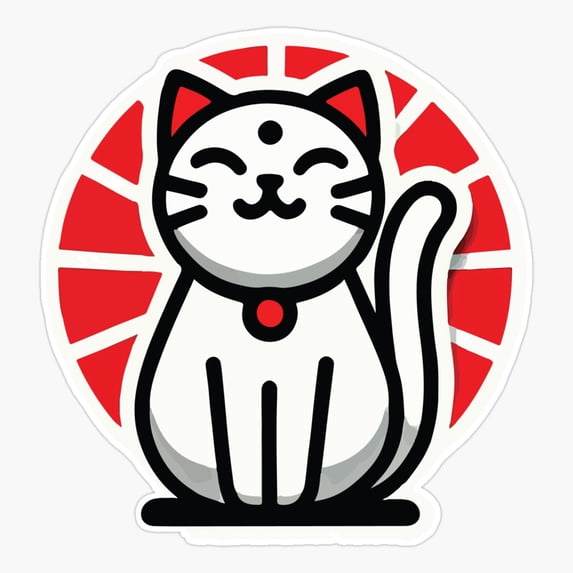 DOPASTICKER Japanese Cat Sticker, Phone Sticker Water Bottle Sticker ...