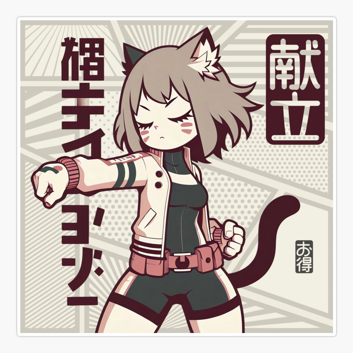 DOPASTICKER Japanese Comic Nekomimi Girl Pop Culture Poster Sticker ...