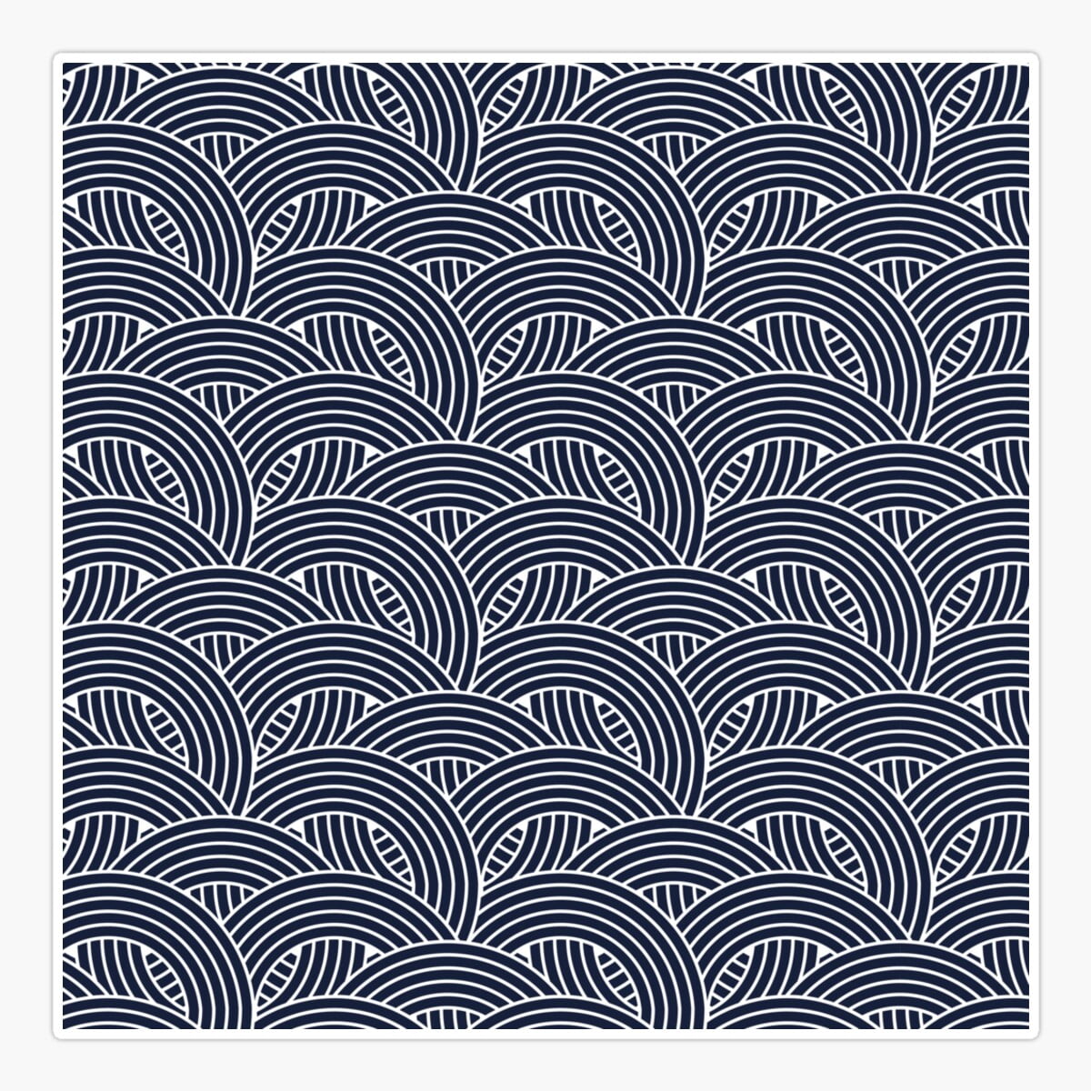 DOPASTICKER Japanese Culture Art Style Minimal Waves Sticker, Phone ...