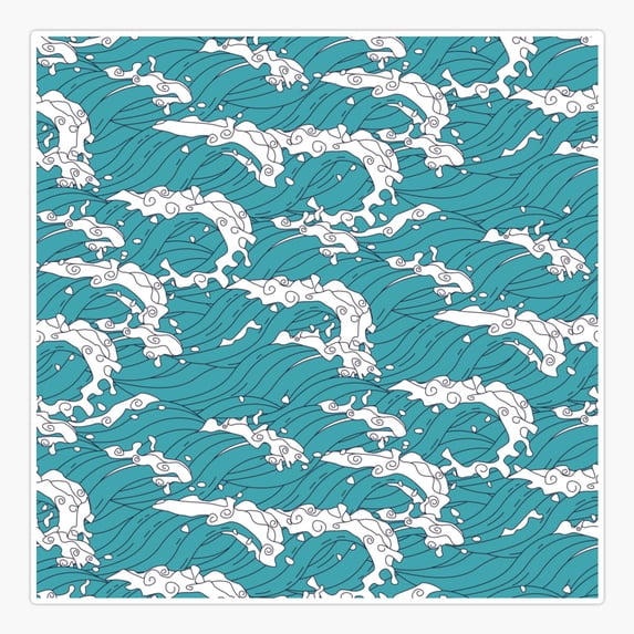 DOPASTICKER Japanese Culture Art Style Waves Sticker, Phone Sticker Car ...
