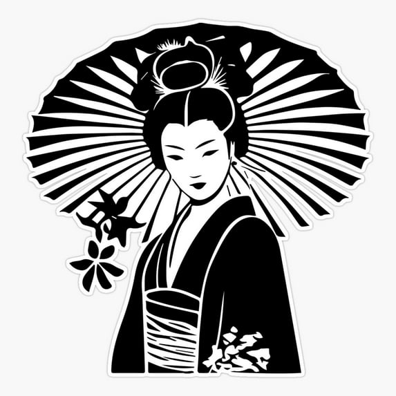 DOPASTICKER Japanese Geisha Empress Sticker, Phone Sticker Car Sticker ...