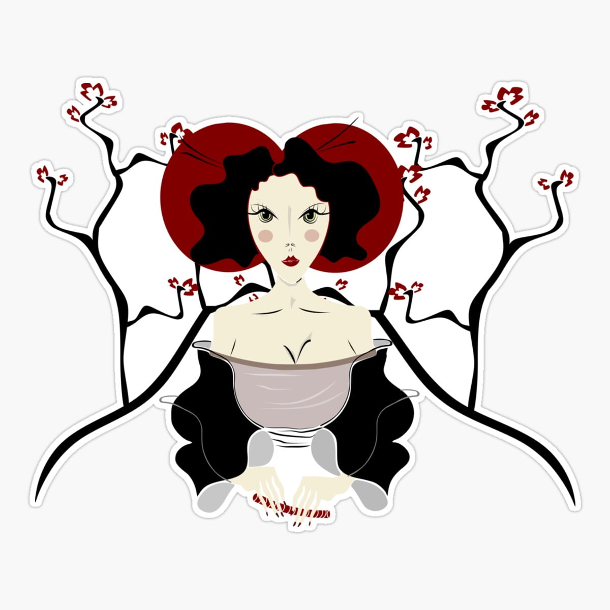 DOPASTICKER Japanese Girl Ii Sticker, Phone Sticker Car Stickers ...