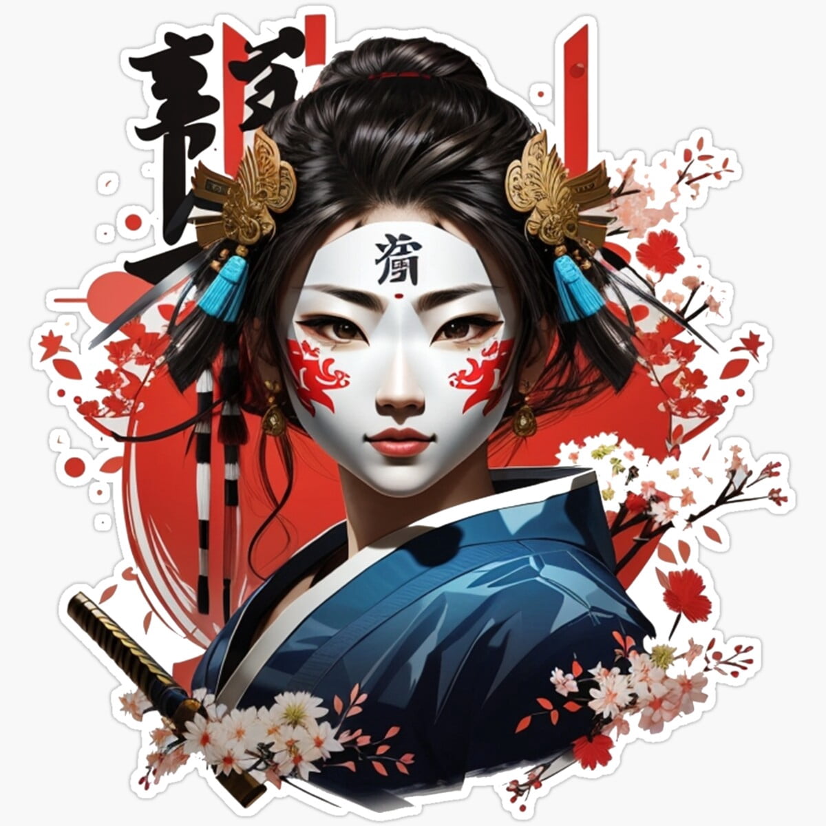 DOPASTICKER Japanese Girl Sticker Decorative Laptop, Phone Stickers ...