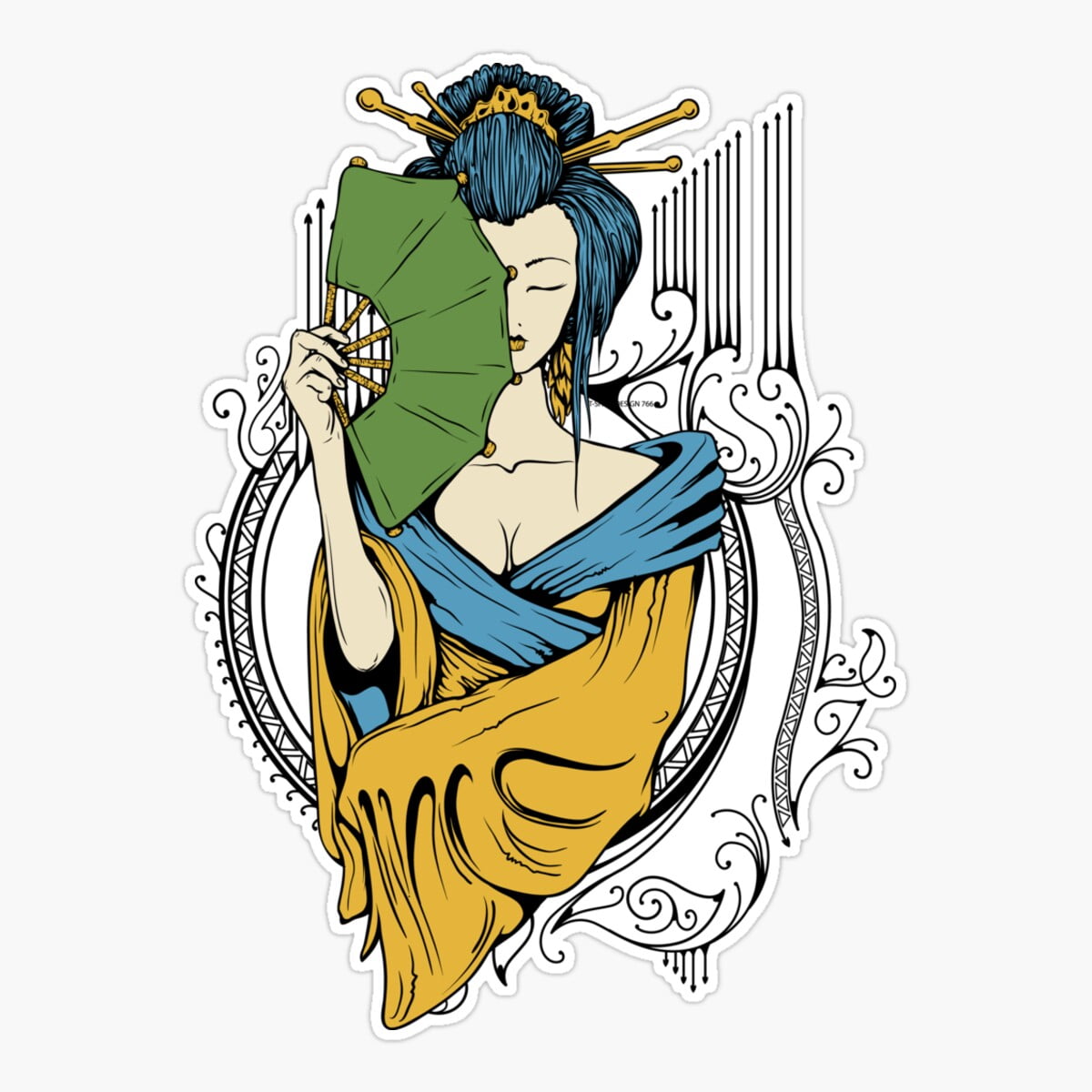 DOPASTICKER Japanese Girl Sticker, Phone Sticker Water Bottle Sticker ...