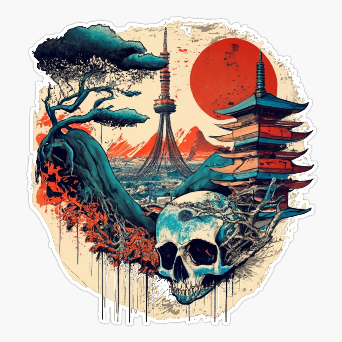 DOPASTICKER Japanese Island Sticker, Phone Sticker Water Bottle Sticker ...