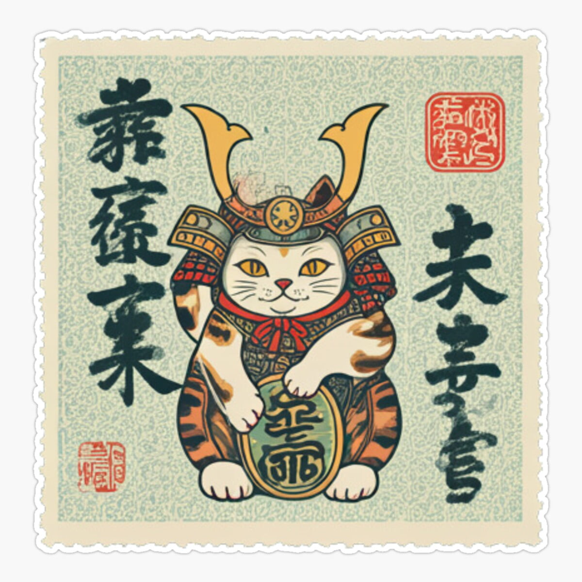 DOPASTICKER Japanese Lucky Cat Sticker, Phone Sticker Water Bottle ...