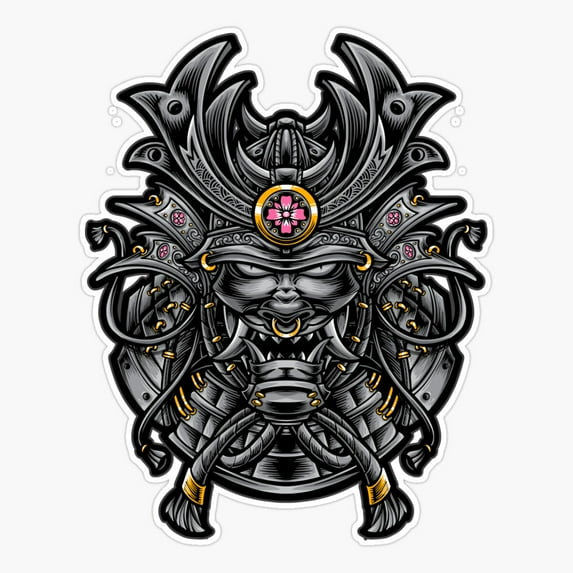 DOPASTICKER Japanese Oni Mask With Details, Oni Mask, Japanese Culture ...