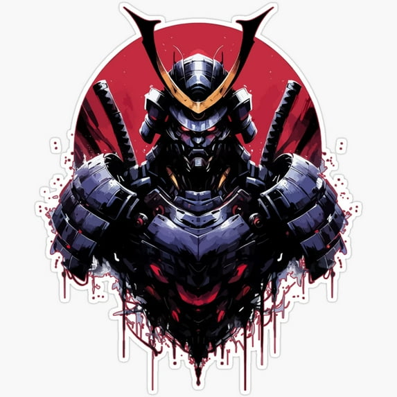 DOPASTICKER Japanese Oni Samurai Mecha Demon Sticker Decorative Laptop ...