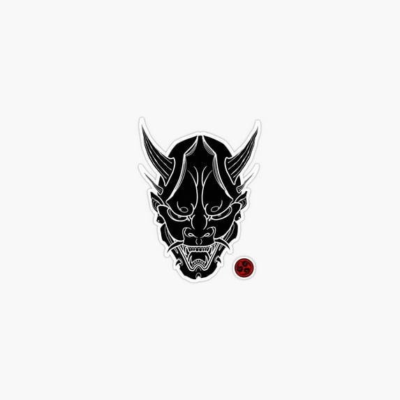 DOPASTICKER Japanese Samurai Hannya Demon Mask Cyberpunk Style Sticker ...
