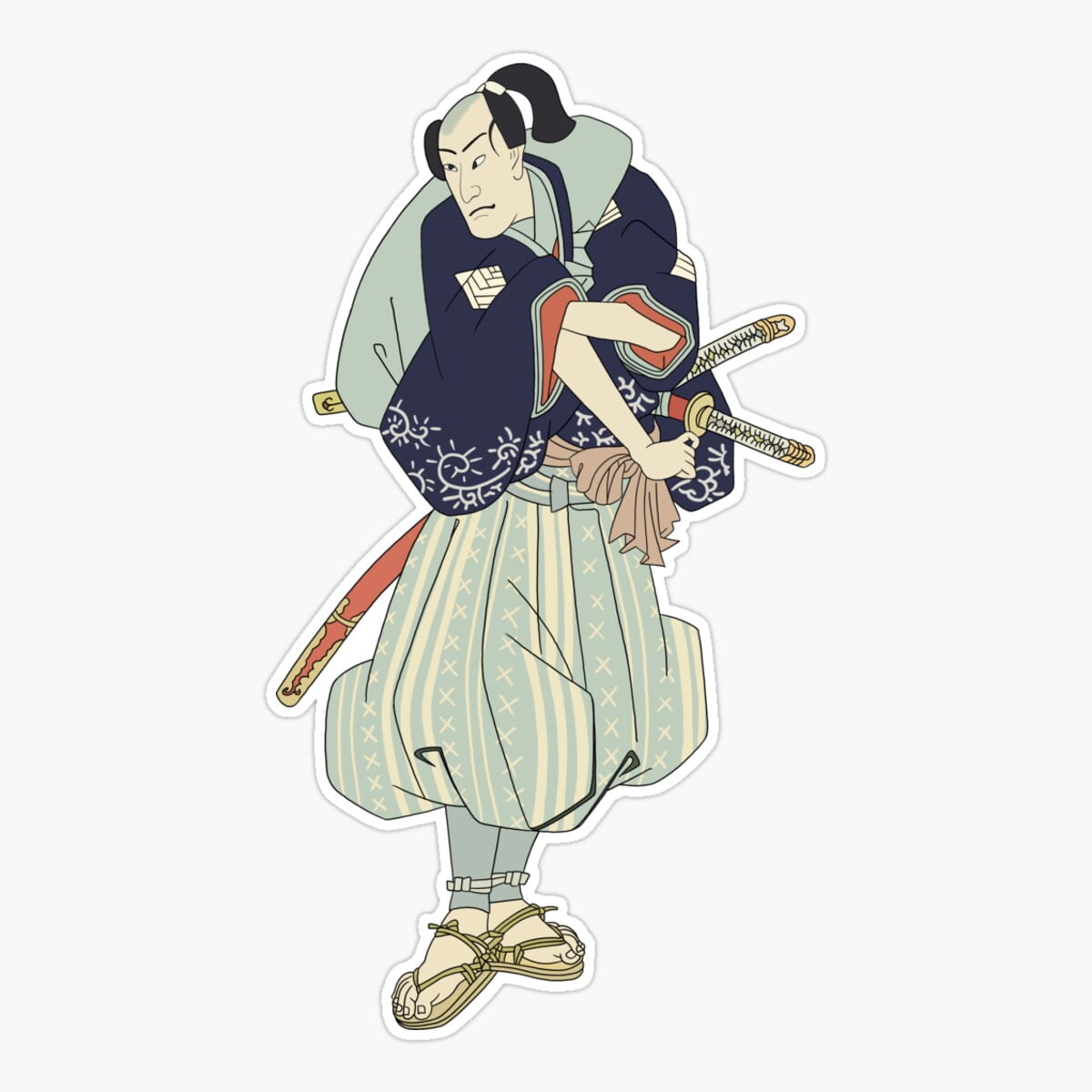 DOPASTICKER Japanese Samurai Warrior 1 Sticker, Phone Sticker Car ...