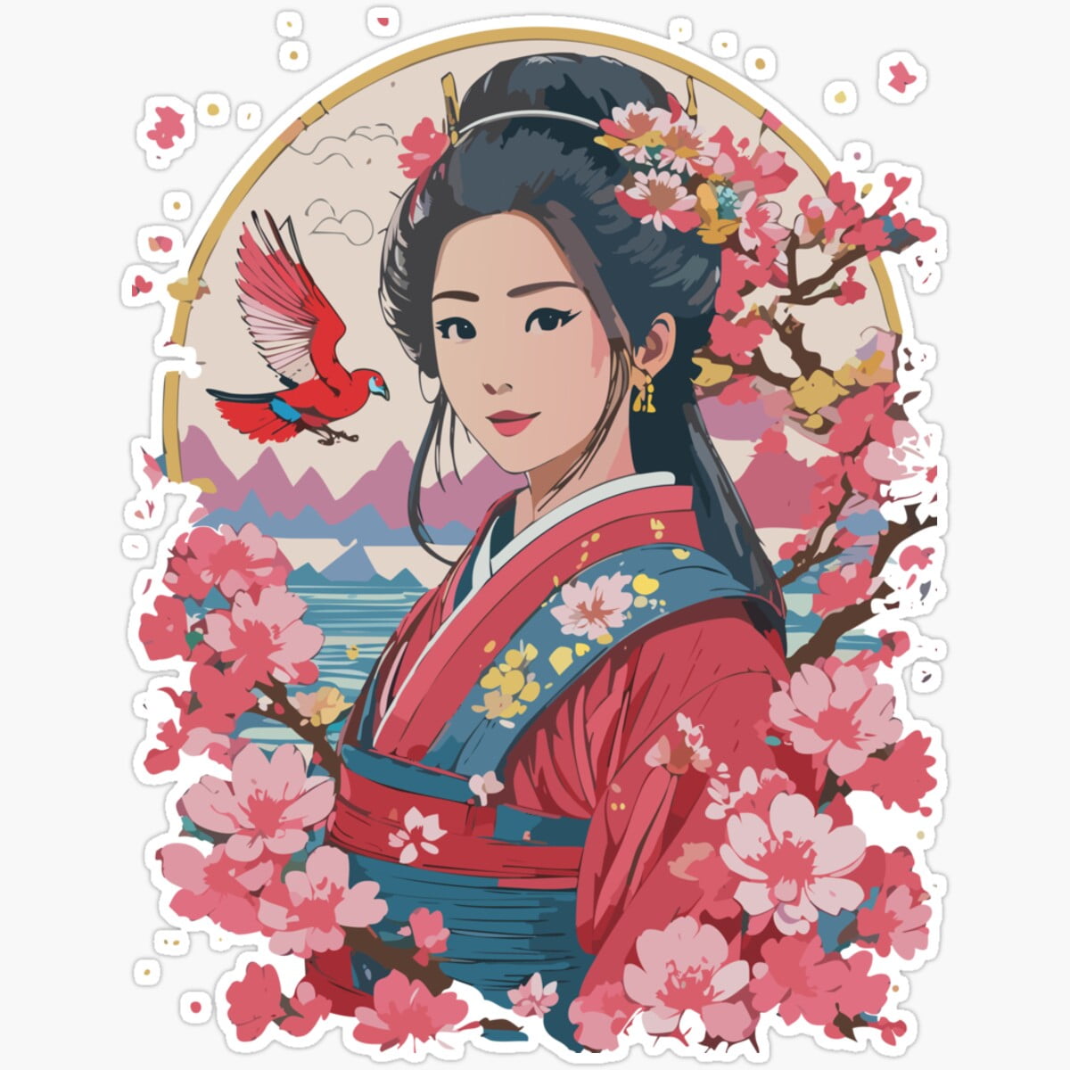 DOPASTICKER Japanese Samurai Warrior Sticker Decorative Laptop, Phone ...