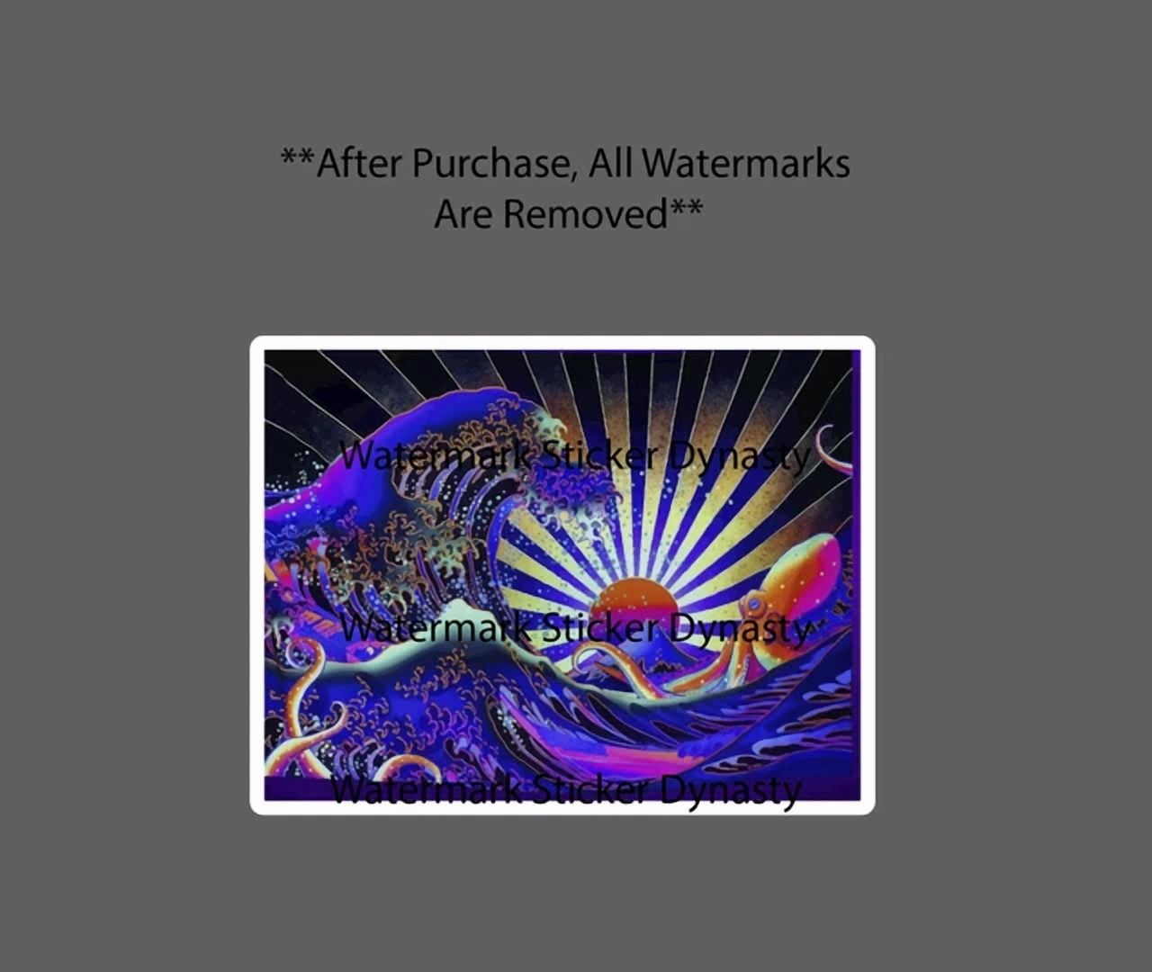 DOPASTICKER Japanese Sea Sticker Trippy Abstract Ocean Waves Sticker ...