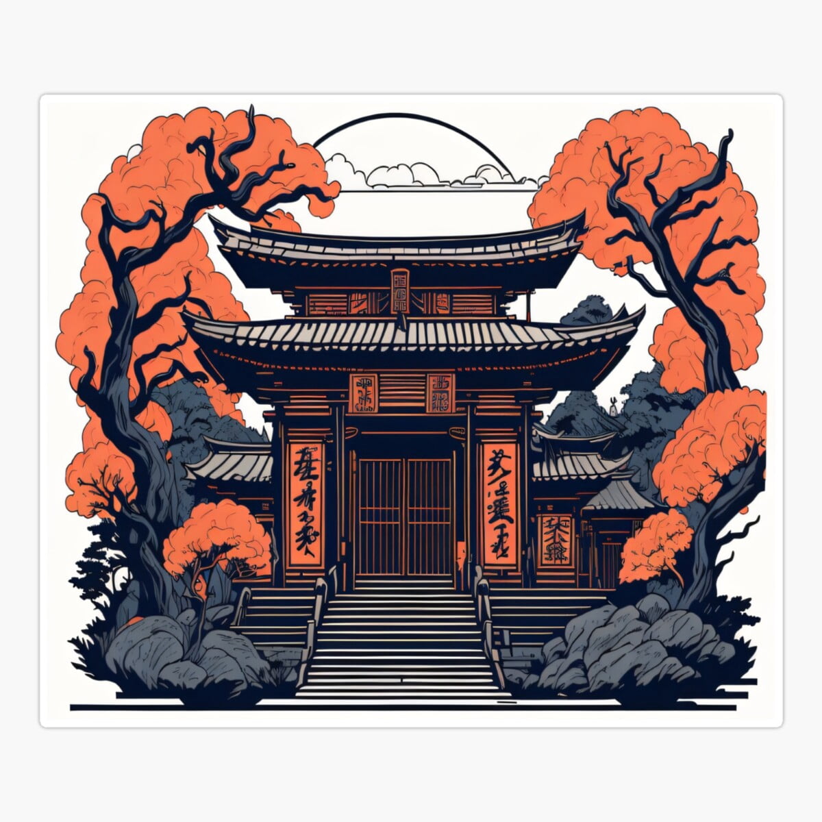 DOPASTICKER Japanese Shinto Shrine Sticker, Phone Sticker Car Stickers ...