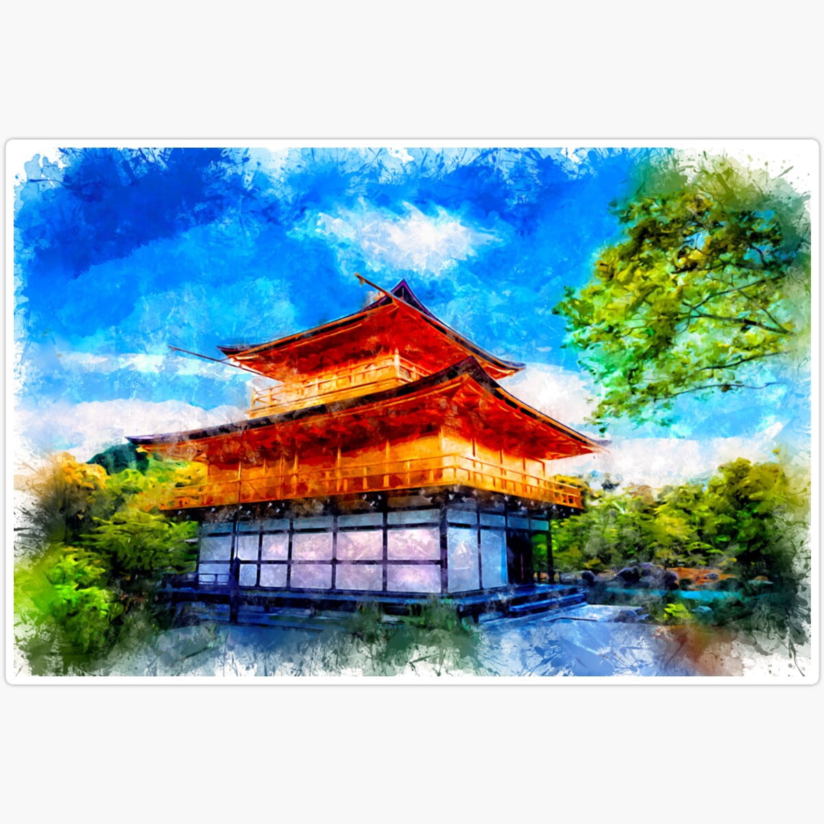 DOPASTICKER Japanese Shrine, Most Beautiful Places On Earth Sticker ...