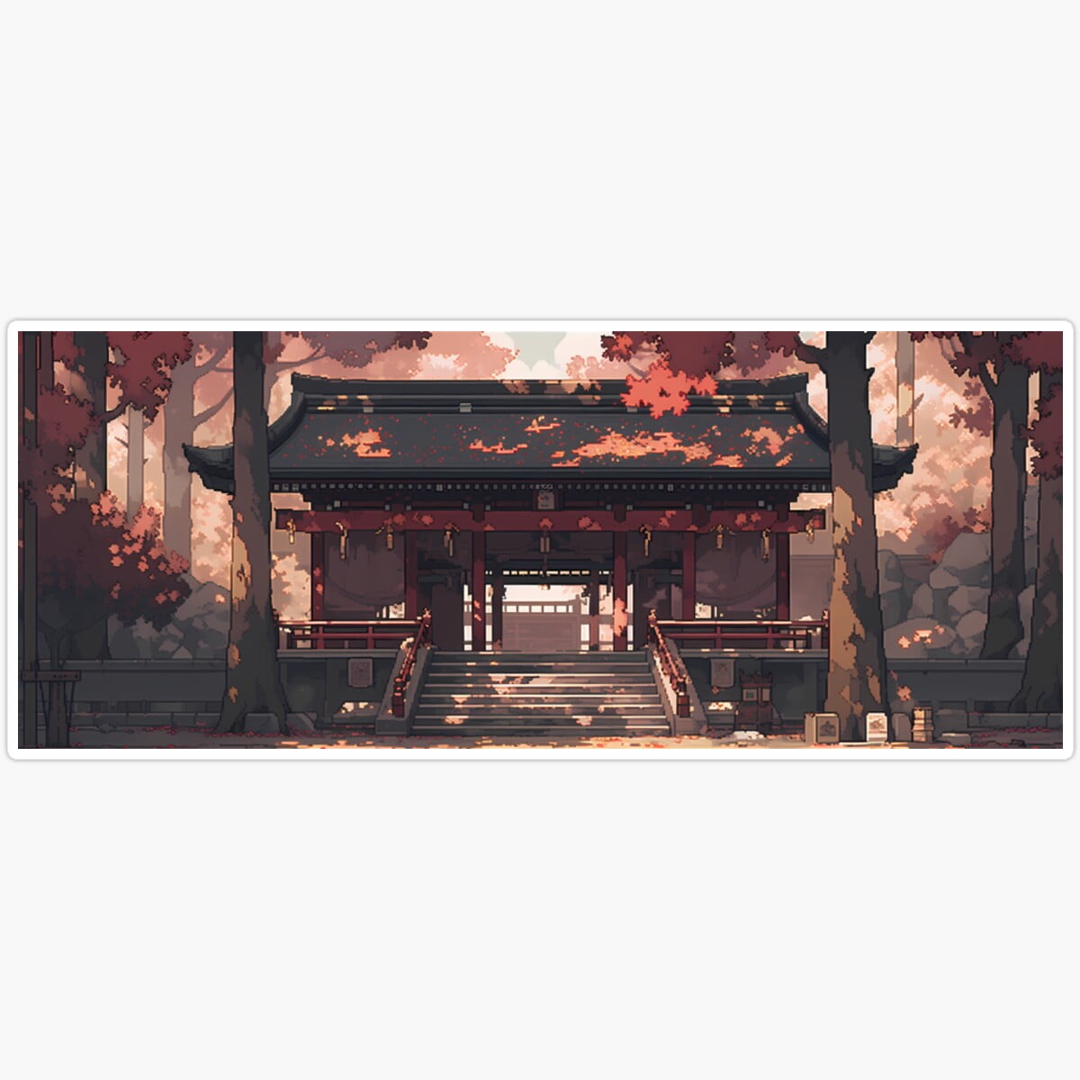 DOPASTICKER Japanese Shrine In Autumn Sticker Decorative Laptop, Phone ...