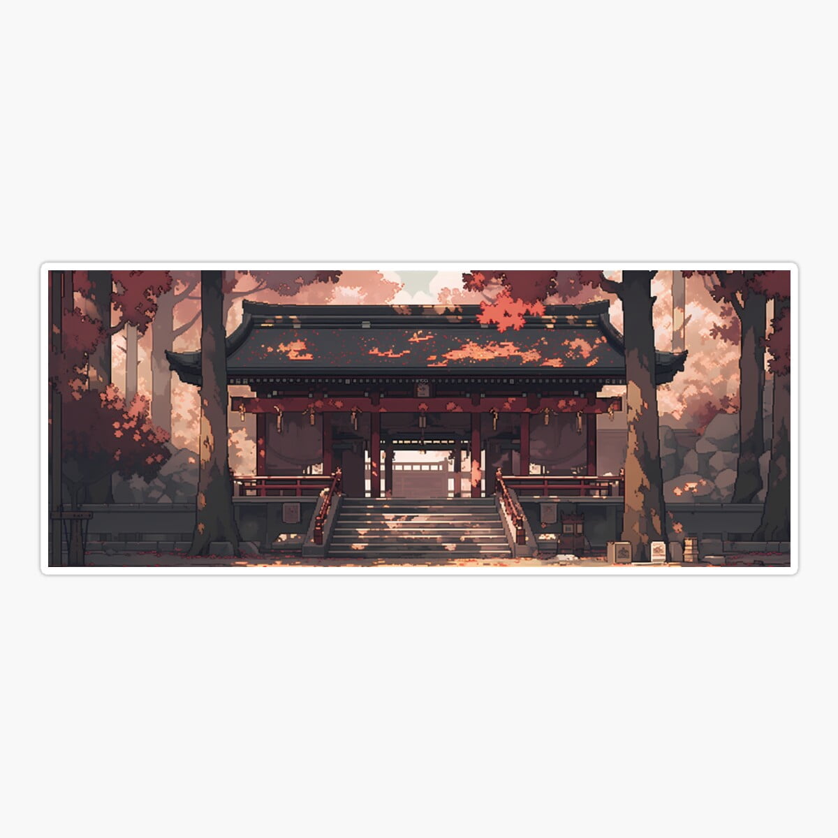 DOPASTICKER Japanese Shrine In Autumn Sticker, Phone Sticker Car ...