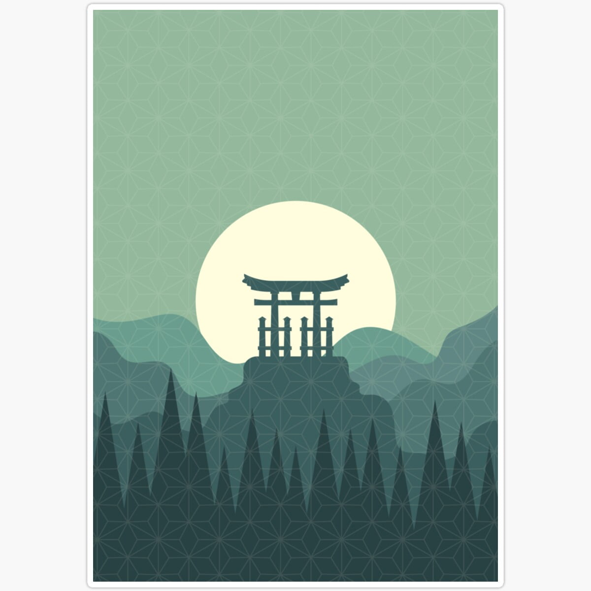 DOPASTICKER Japanese Shrine Torii Sticker Decorative Laptop, Phone ...