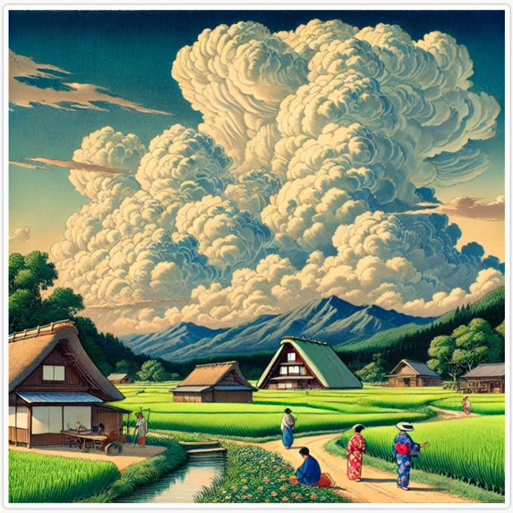 DOPASTICKER Japanese Summer Countryside Art Sticker Decorative Laptop ...