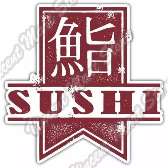 DOPASTICKER Japanese Sushi Fish Restaurant Grunge Car Sticker Decal ...