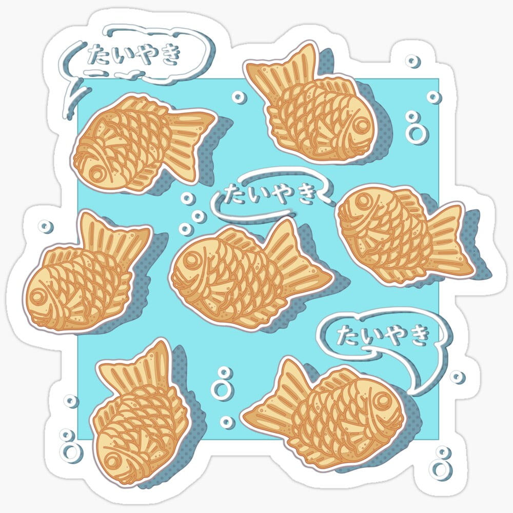 DOPASTICKER Japanese Taiyaki Fish Pattern Sticker Phone Decal Water ...