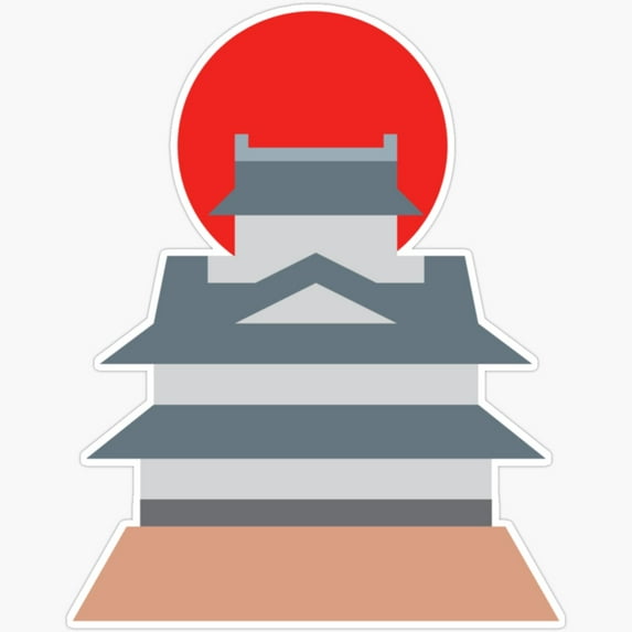 DOPASTICKER Japanese Tower Red Rising Sun Phone Sticker, Latop Sticker ...