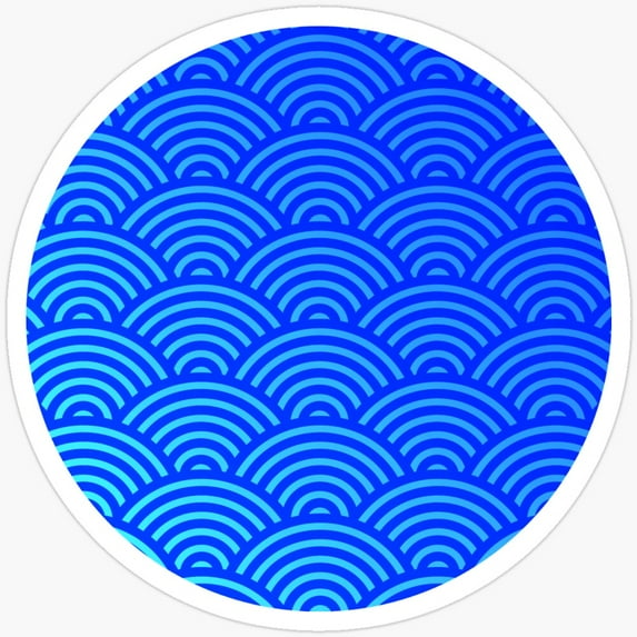 DOPASTICKER Japanese Wave Pattern Blue Ii Sticker Phone Sticker, Latop ...
