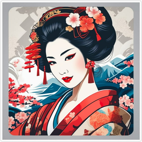 DOPASTICKER Japanese Women_X024 Sticker Decorative Laptop, Phone ...