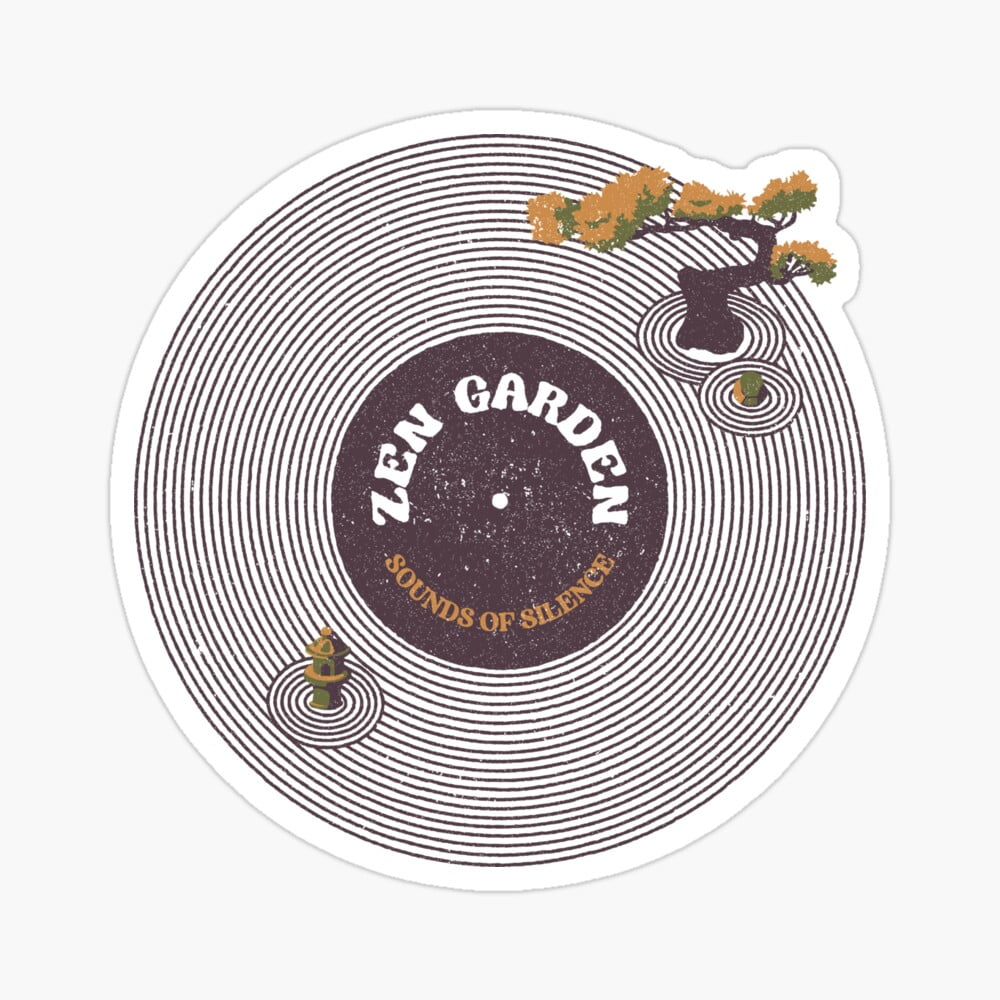 DOPASTICKER Japanese Zen Garden Musical Notes Sounds Of Silence, Phone ...