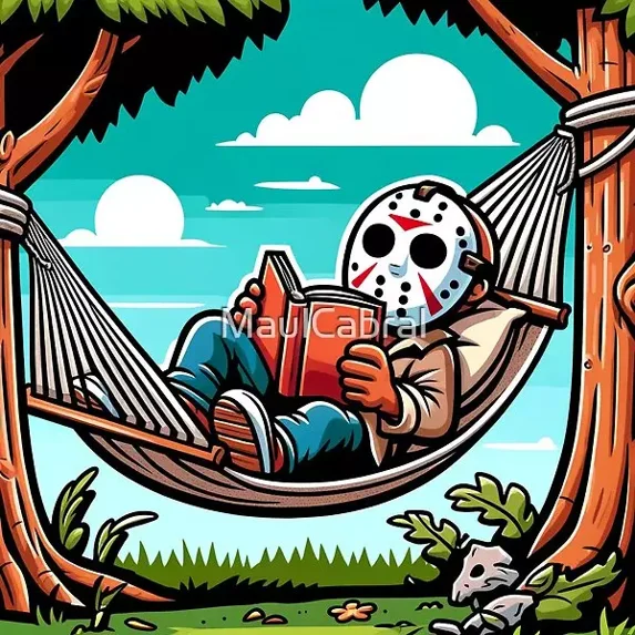 DOPASTICKER Jason Vorhees Friday The 13Th Tgif Relaing & Reading ...