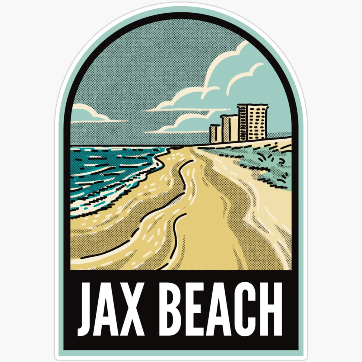 DOPASTICKER Jax Beach Florida Vintage Sticker Decorative Laptop, Phone ...