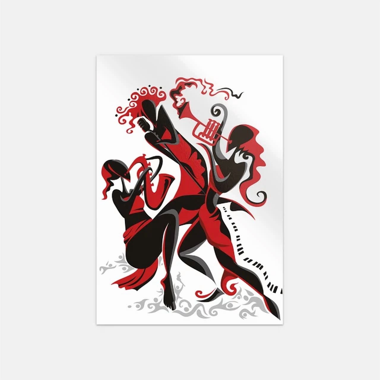 DOPASTICKER Jazz Music Abstract Art Woman Band Sticker Decal Phone ...