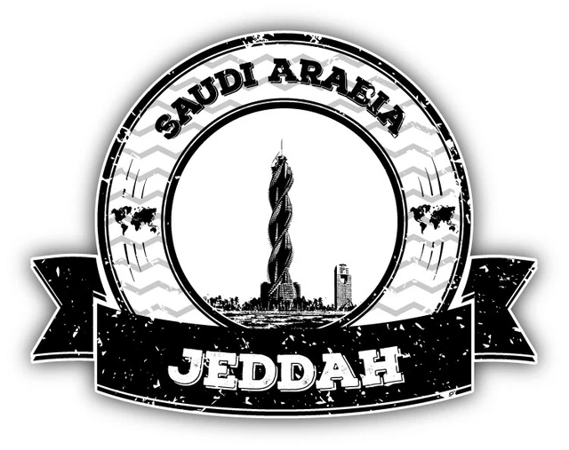 DOPASTICKER Jeddah Saudi Arabia Grunge Rubber Travel Car Sticker Phone ...