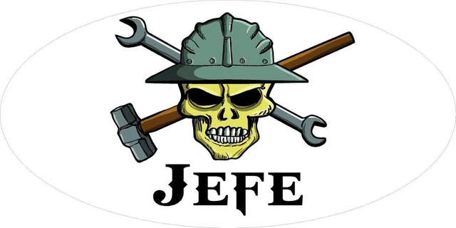DOPASTICKER Jefe With Skull Hard Hat Sticker Laptop Sticker Phone Decal ...