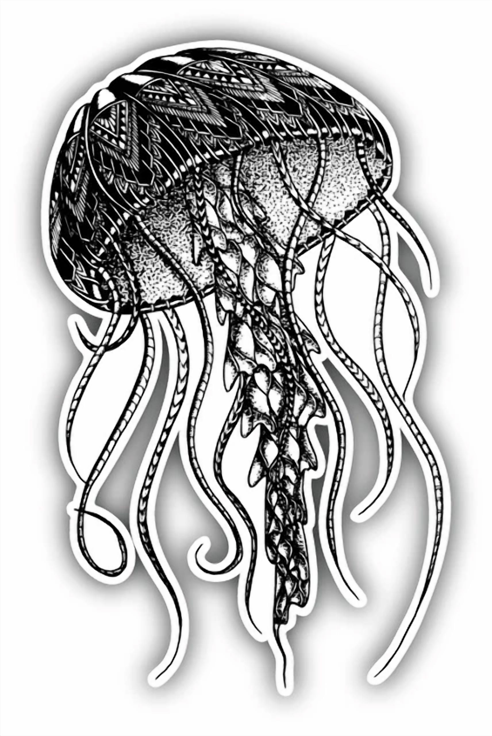 DOPASTICKER Jellyfish Sketch Sticker Decal Phone Decal Water Bottle ...