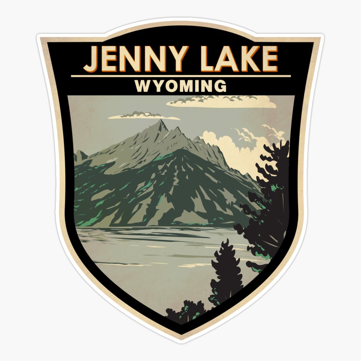 DOPASTICKER Jenny Lake Wyoming Travel Art Badge Sticker, Phone Sticker ...