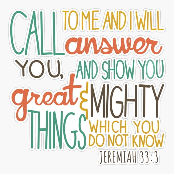 DOPASTICKER Jeremiah 33:3 Sticker, Phone Sticker Water Bottle Sticker ...