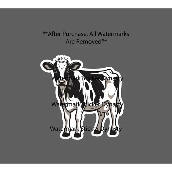 DOPASTICKER Jersey Cow Sticker Dairy Milk Cheese Farm Farmhouse Sticker ...