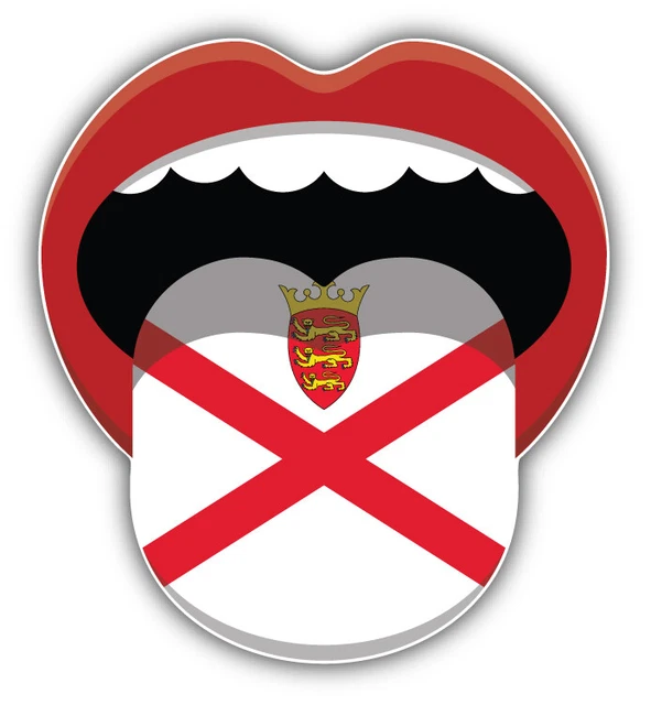 DOPASTICKER Jersey Flag Mouth Car Sticker Phone Decal Water Bottle ...